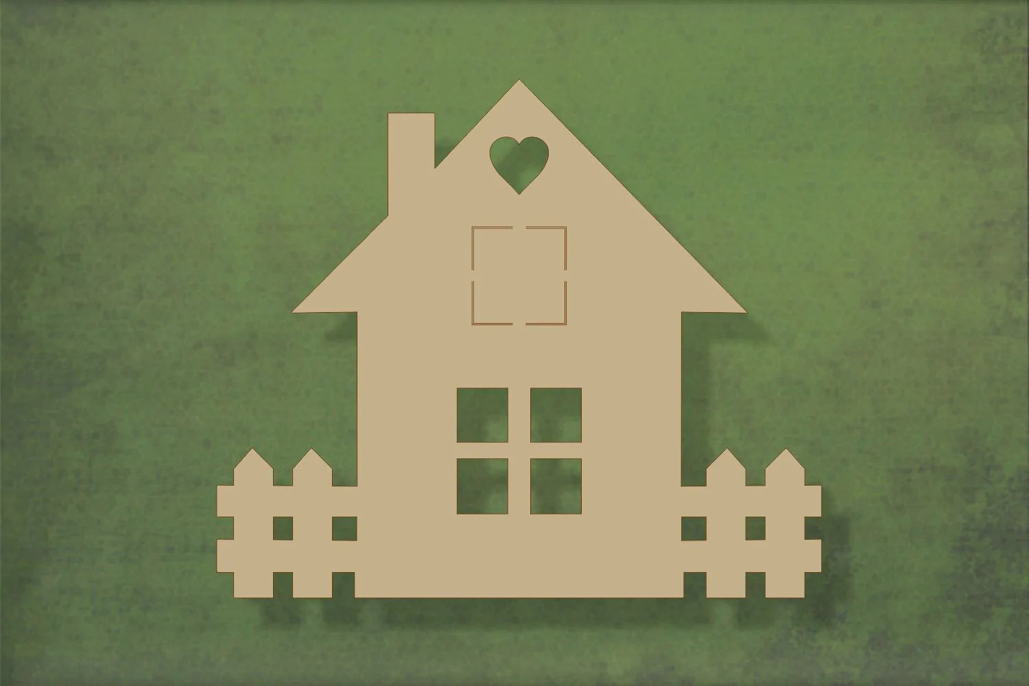 House with fence wooden craft shape - plywood – Emmc craft Shapes