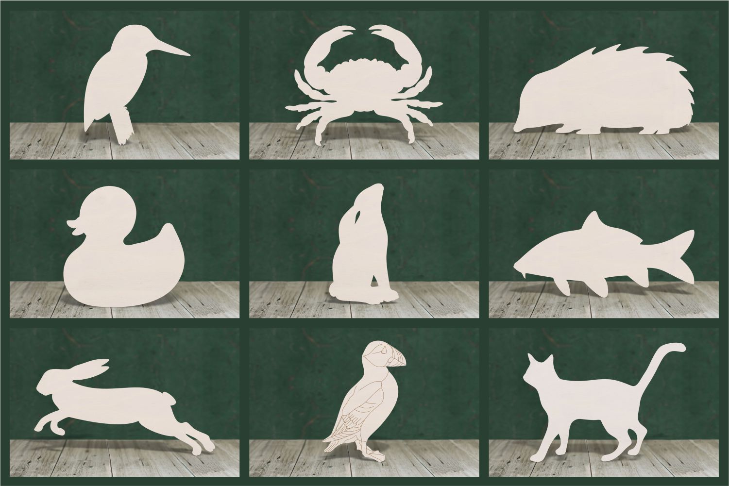 Animals and creatures shapes - 4mm thick wooden craft blanks – Emmc ...