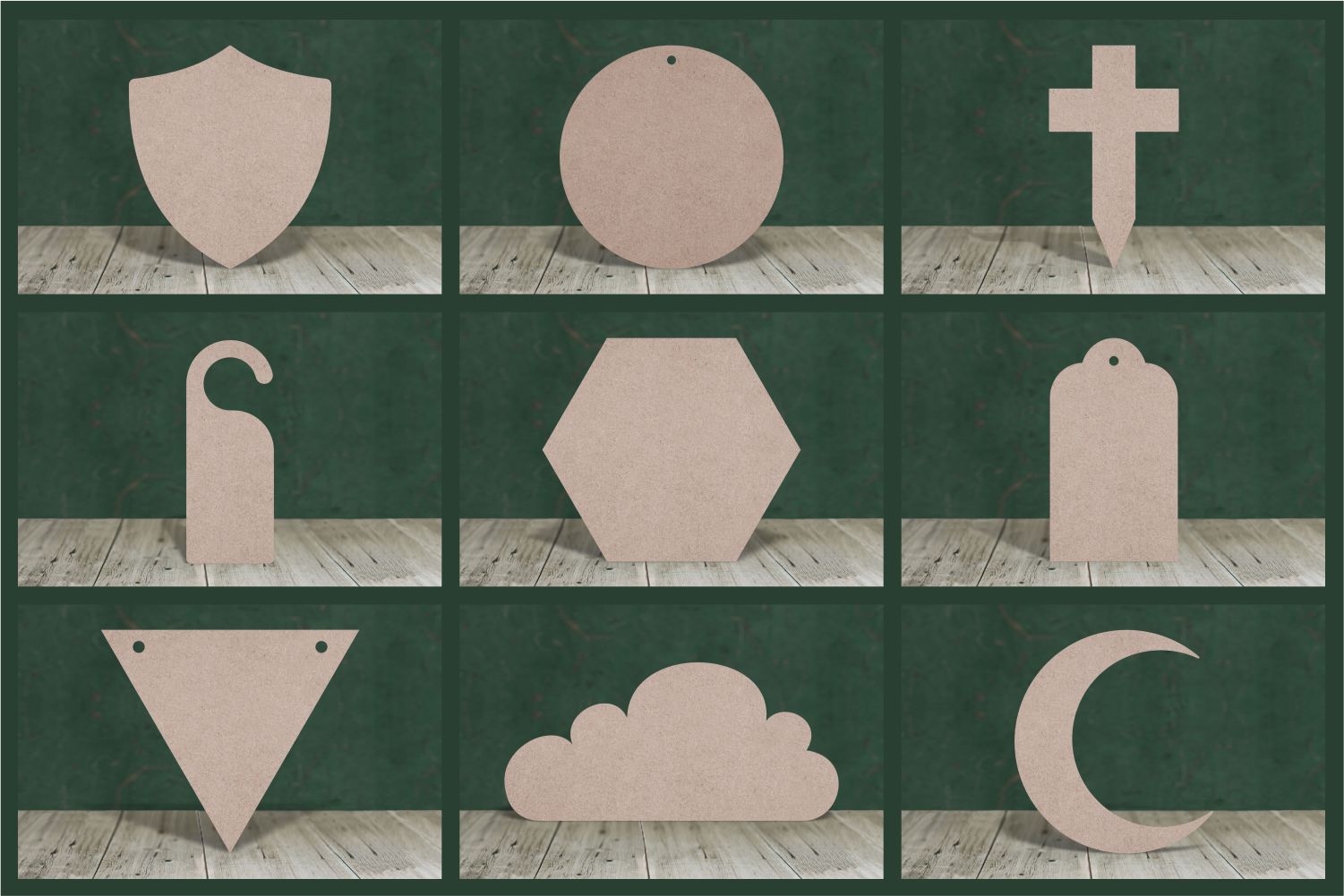 Basic craft shapes - 3mm thick MDF blanks and cut-outs