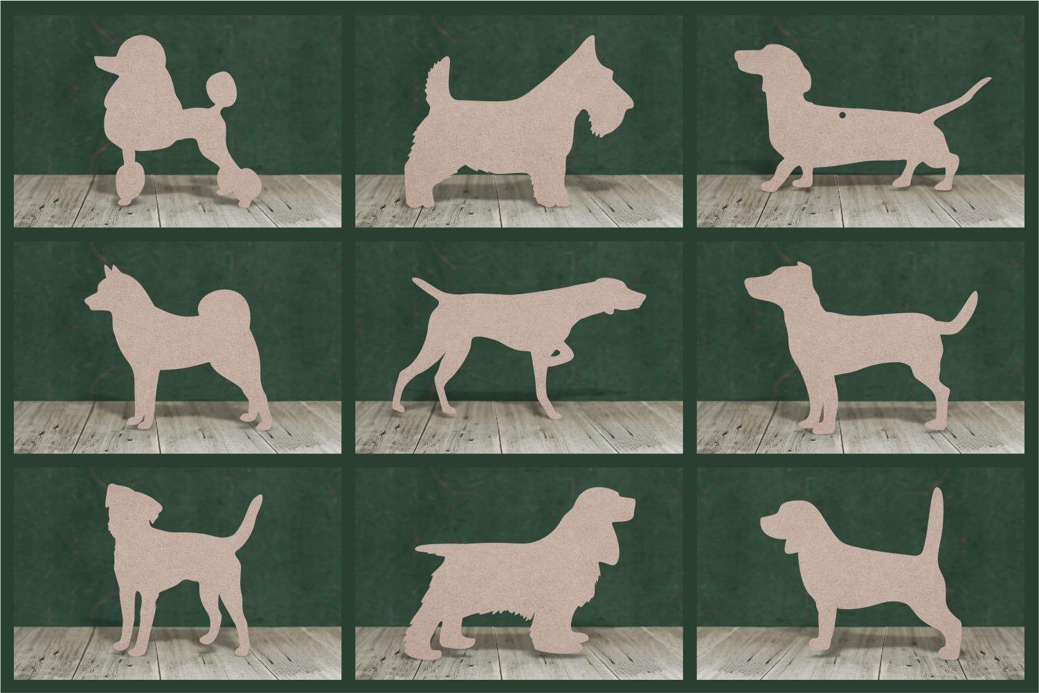Dog shapes and blanks for craft and wooden projects - 3mm thick MDF