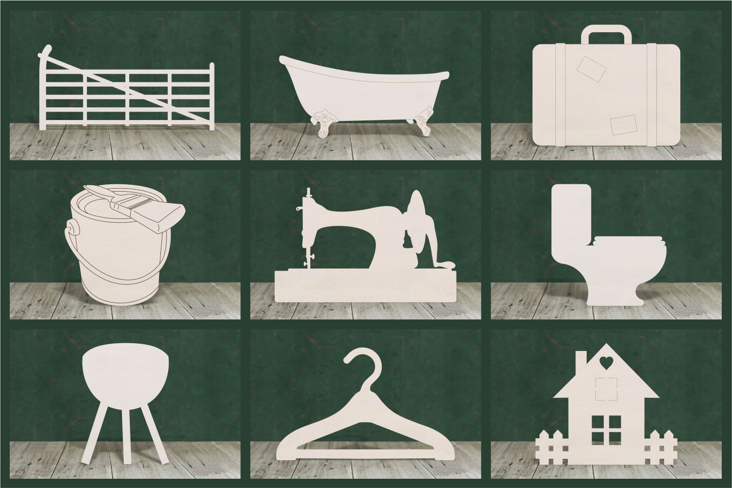 Wooden house and home themed craft shapes & cut-outs - Plywood blanks