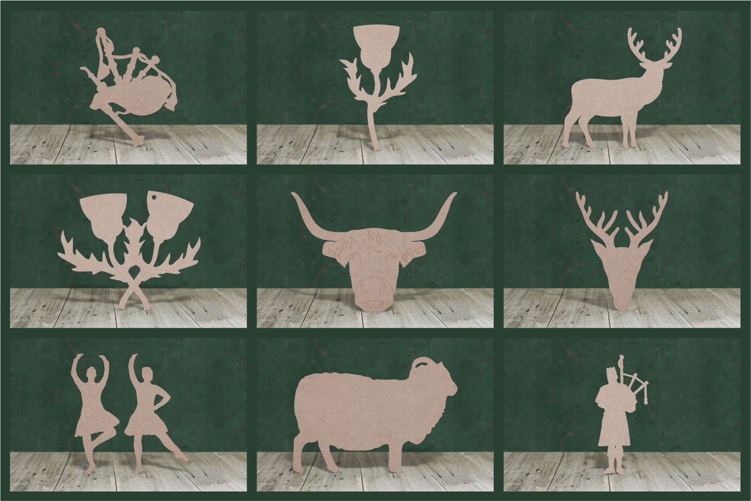 Scottish shapes - 3mm thick MDF craft blanks and cut-outs – Emmc craft ...