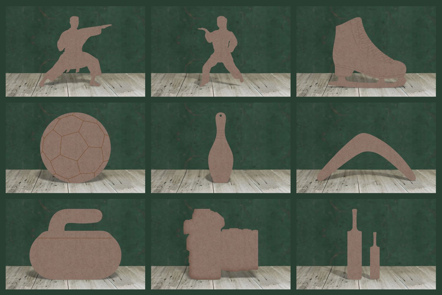 Sport and Leisure themed craft shapes - 2mm MDF – Emmc craft Shapes