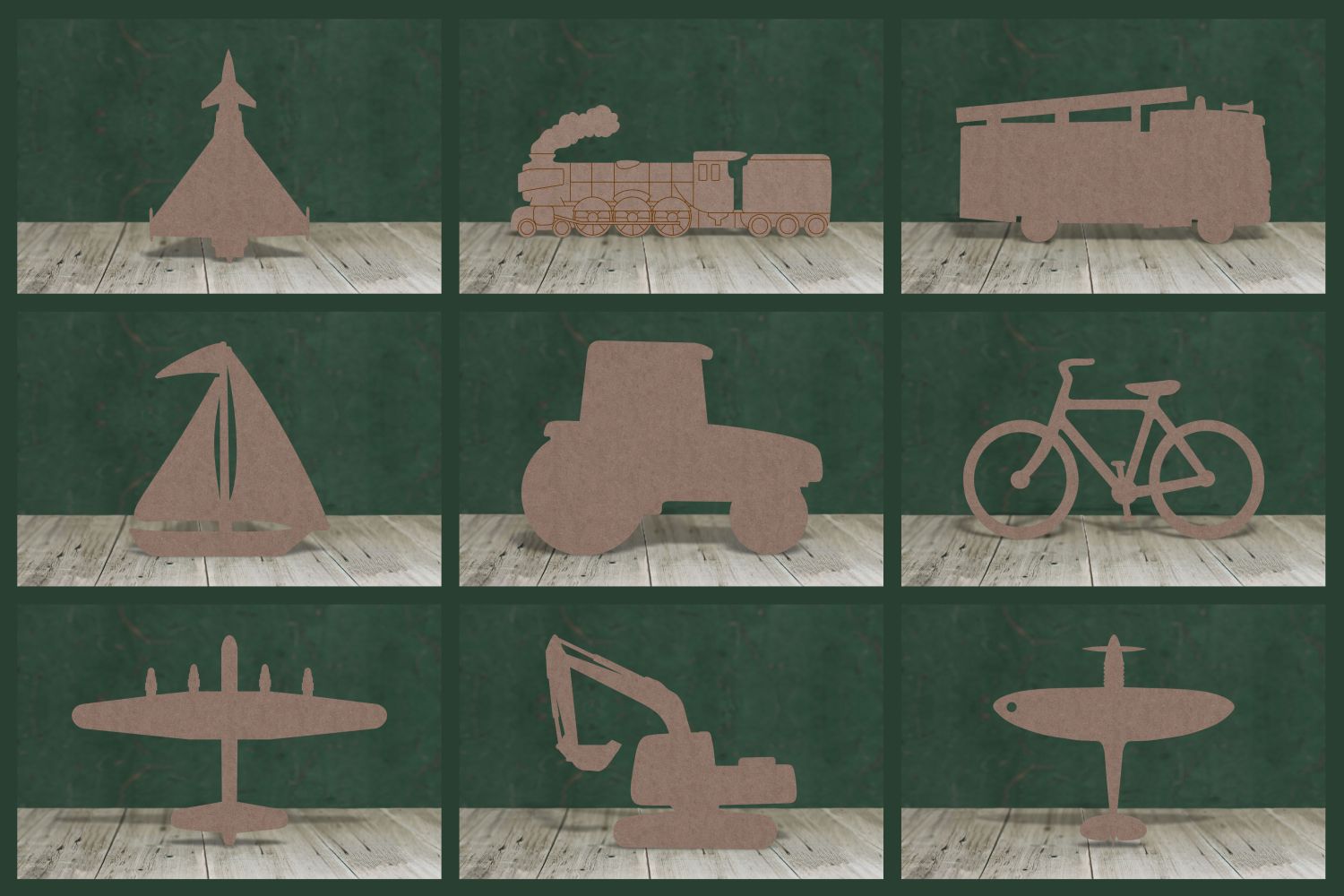 Vehicles and Transport craft shapes and blanks - 2mm thick MDF