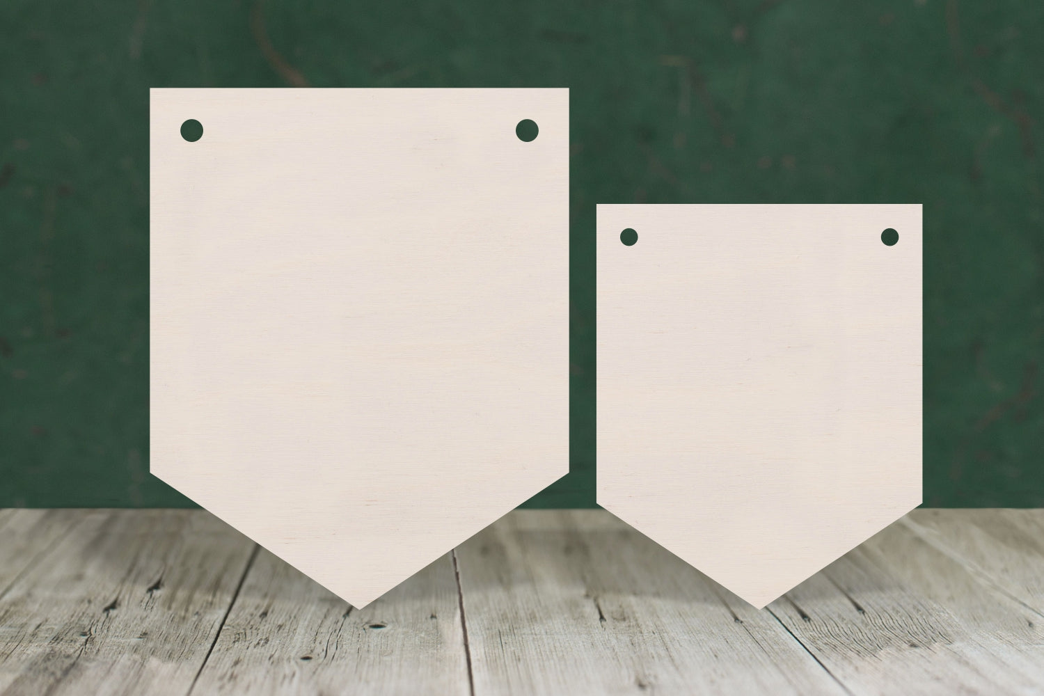Wooden square to point bunting craft shapes - 4mm plywood