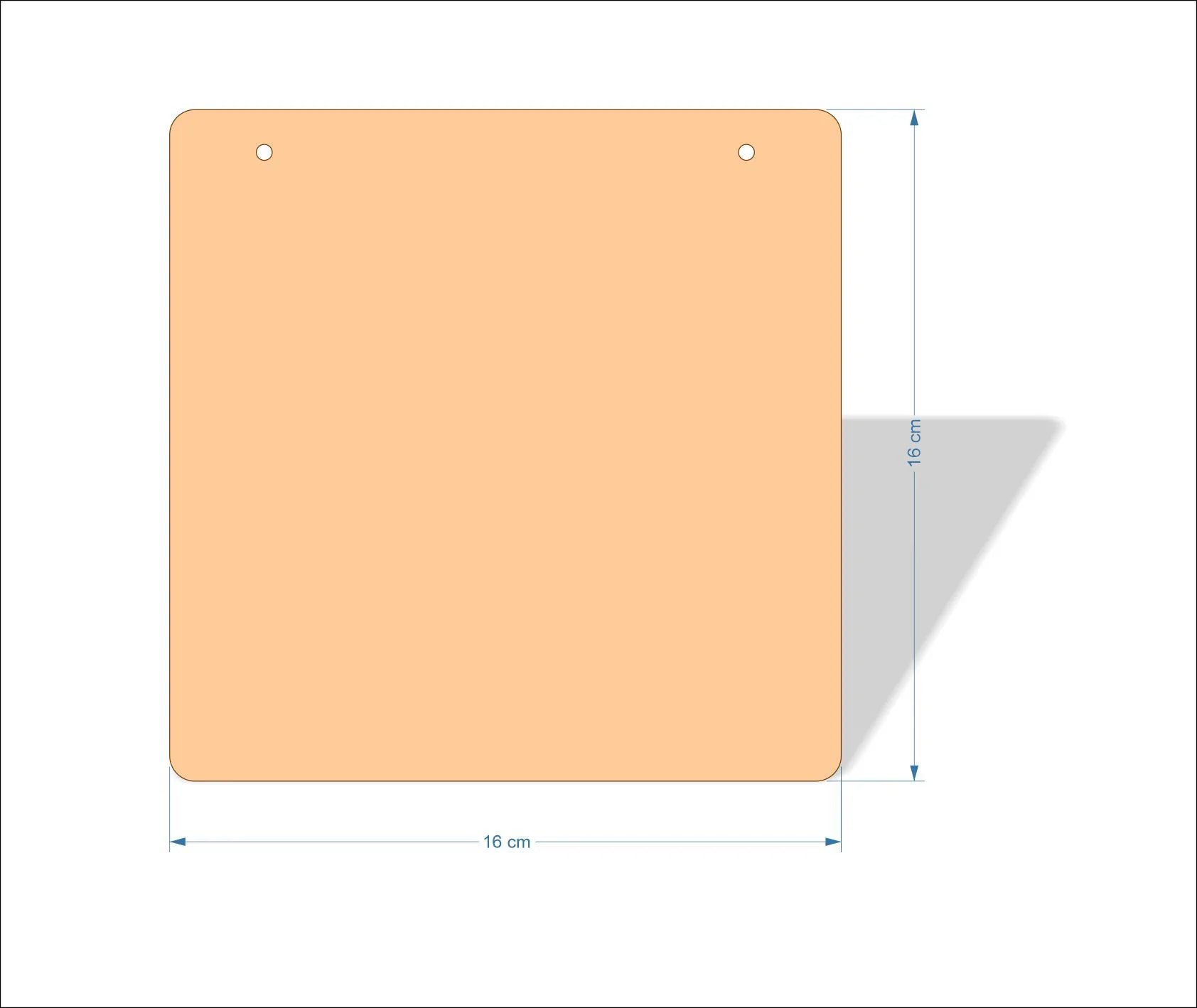 16 cm Wide Blank board plaques with rounded corners - plywood – Emmc ...