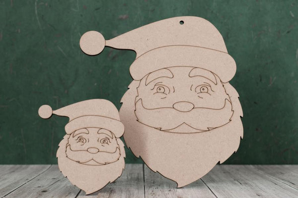 Wooden Mdf Father Christmas head blank to decorate. – Emmc craft Shapes